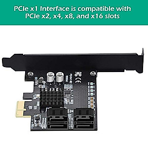 MZHOU PCIE 2.0 X 1 to SATA 4 Port Adapter Card Marvell Chipset Without Raid for Ipfs Mining and Adding Sata 3.0 Devices