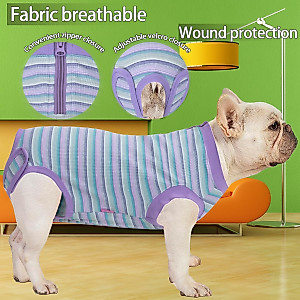 Wabdhally Dog Surgery Recovery Suit,Surgical Recovery Female Spay Suit for Large Dogs Cats,Surgery Recovery Multi Purple Onesie XL
