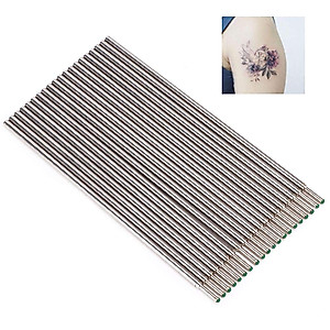 Temporary Tattoo Marker, 20pcs / Box Tattoo Skin Marker Pen Cores, Microblading Marking Pen Refill Accessory, Professional Body Art Pens and Eyeliner (green)