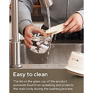 Garlic Chopper, IMC-3001E Electric Mini Chopper With 300 ml Glass Bowl & Triple-layer Blade, Portable Veggie Chopper With Type-C Charging Cable to Cutting Onions, Peppers, for Home, Camping, Travel