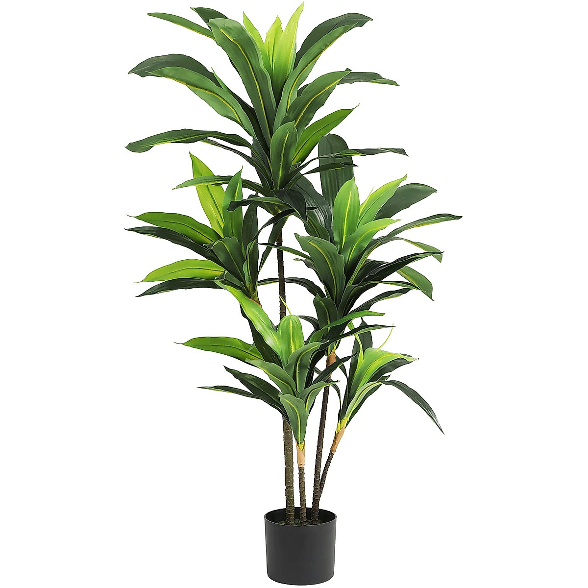 VIAGDO Dracaena Silk Plant Artificial 4ft Faux House Plants Evergreen Dracaena Marginata Fake Yucca Palm Trees in Pot Realistic Dragon Tree for Living Room Home Office Decor Indoor Outdoor