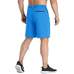 MAGCOMSEN Golf Shorts Men Stretch Hiking Quick Dry Shorts Cargo Shorts Outdoor Fishing Shorts Azure,36