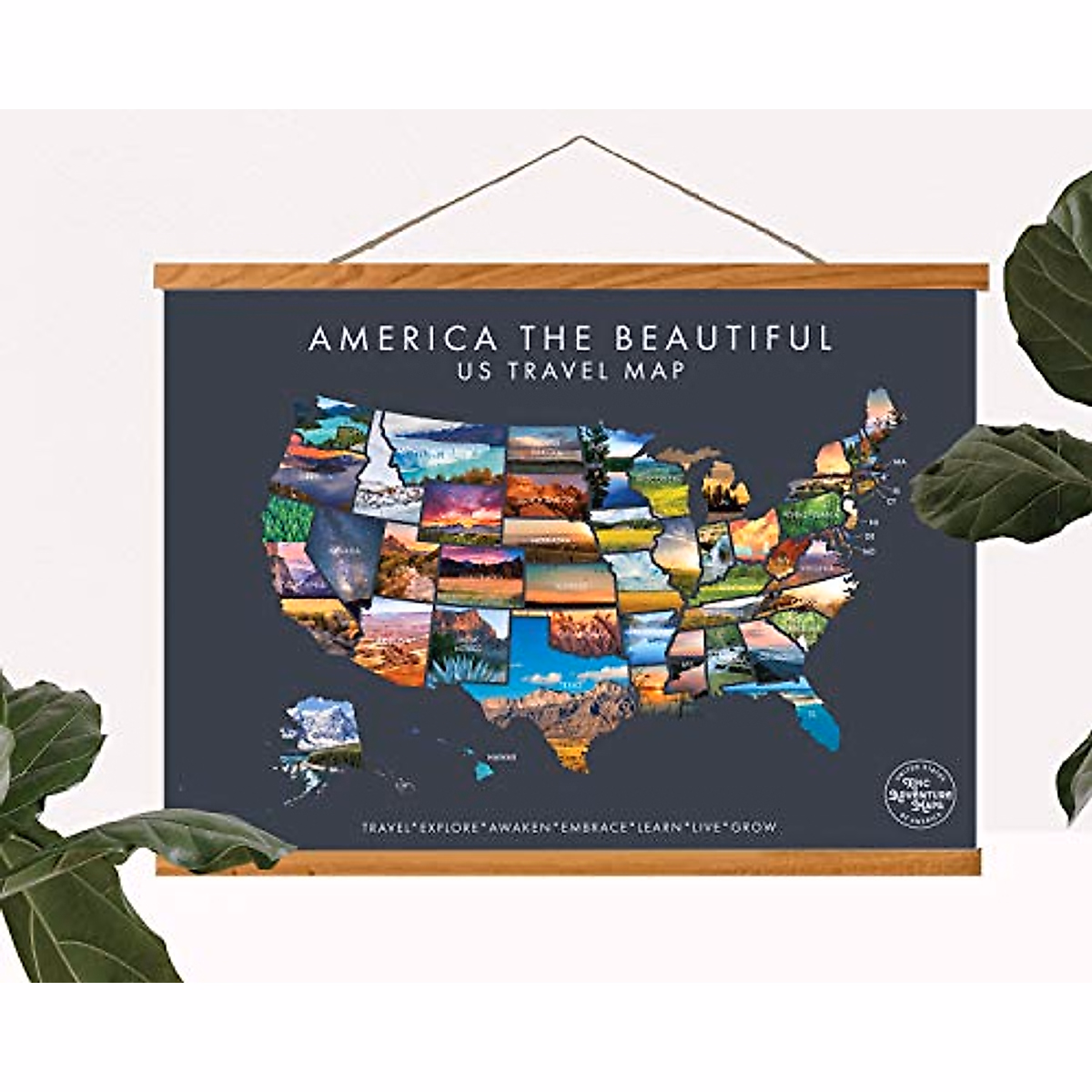 America The Beautiful USA Scratch Off Map + Magnetic Frame Kit- Interactive Travel Scratch Off Poster Reveals Beautiful Nature Photography - Beautiful Travel Map is a Great Gift for Travelers