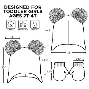 Sesame Street Girls' Winter Hat and Mittens Set, Abby Cadabby Beanie for Ages 2-4, Dark Pink