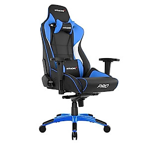AKRacing Masters Series Pro Luxury XL Gaming Chair with High Backrest, Recliner, Swivel, Tilt, 4D Armrests, Rocker & Seat Height Adjustment Mechanisms, 5/10 Warranty,Blue - AK-PRO-BL