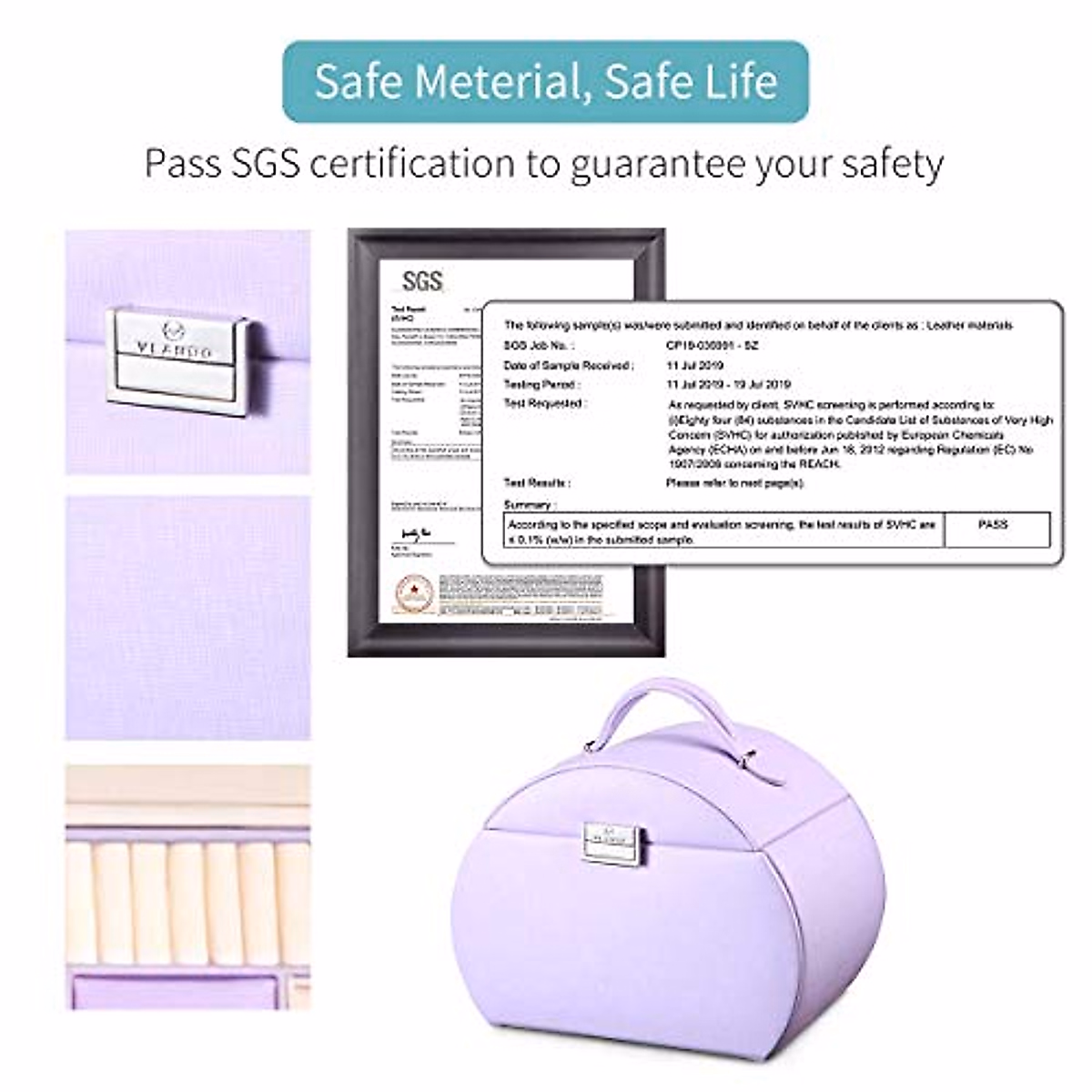 Vlando Princess Style Jewelry Box from Netherlands Design Team, Fabulous Girls Gift (Lavender)