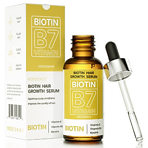 Biotin Hair Growth Serum for Stronger & Thicker Hair, Natural Ingredients for All Hair Types, Men and Women