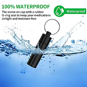 Portable Mini Pepper Shaker, 2 Pack Small Metal Storage Bottles with Keyring Travel Waterproof Aluminum Storage Container Holder Keychain