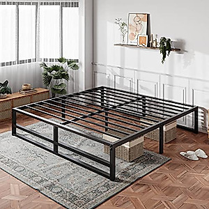 MUTICOR 14'' Metal Platform King Bed Frame with Strong Steel Slats Support/Sufficient Storage Space/Mattress Foundation/No Box Spring Needed/Easy Assembly