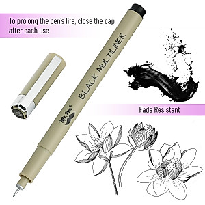 Mr. Pen- Drawing Pens, Black Multiliner, 8 Pack, Anime Pens, Sketch Pens, Micro Pen, Drawing Pens for Artists, Fineliner Pens, Art Pens, Inking Pens, Line Art Pens, Bible Journaling Pens, Fine Point