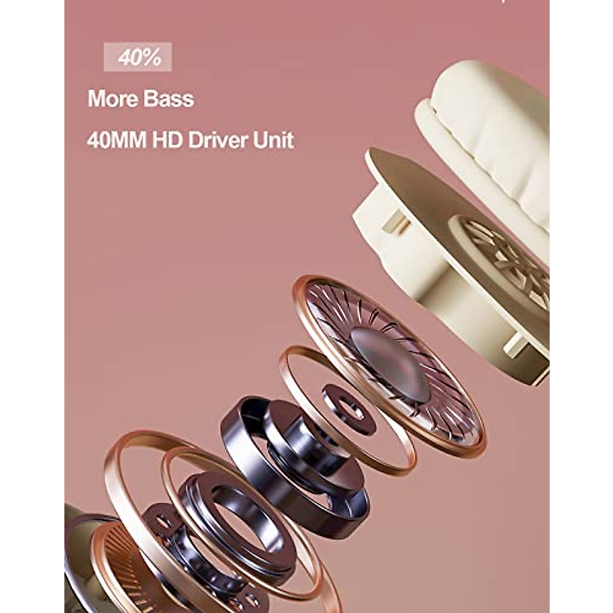 Bluetooth Headphones,Wireless Headphones LED Light Up Foldable Headset for Kids, Over Ear with Built-in Microphones, Aux Input,Fast Charging Bluetooth 5.1 for Travel,Online Class, Home Office (Yellow)