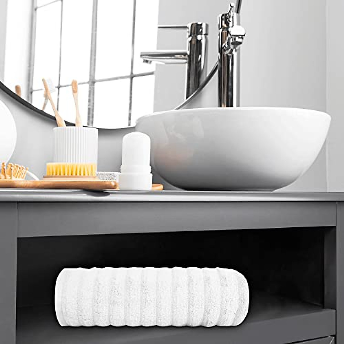 SEDLAV Textured Bath Sheet, Bath Sheet. Bath Towels, Towels for Bathroom (62" x 30") (White)