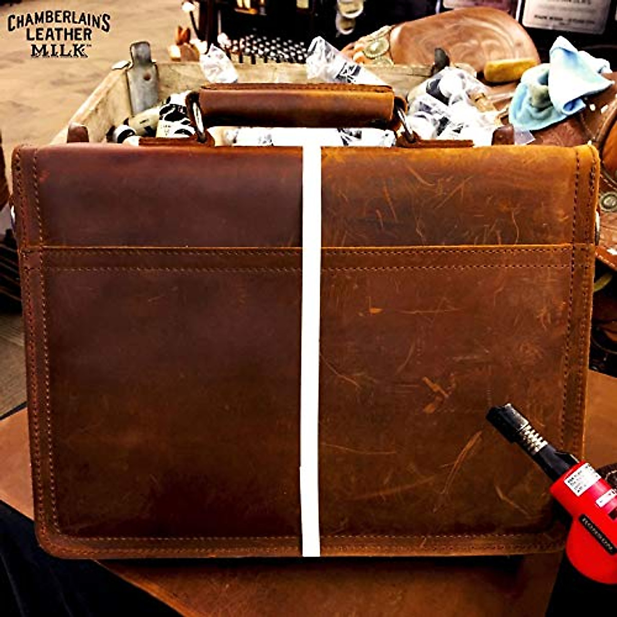 Leather Milk Leather Restoration Kit - Heal & Restore Antique Leather. Cleaner, Conditioner, Water Protectant, Healing Balm, Detailing Brushes, Pads, & More! All-Natural. Made in USA