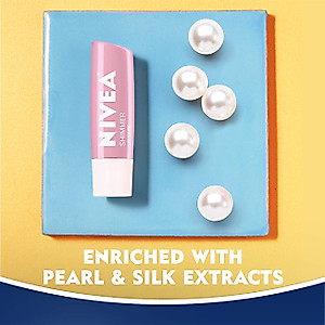 NIVEA Shimmer Lip Care, Moisturizing Lip Balm Stick with Shea Butter and Jojoba Oil, 4 Pack of 0.17 Oz Sticks