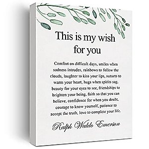 Inspirational Quotes Canvas Wall Art Motivational This is My Wish for You Quote Canvas Print Positive Poem Canvas Painting Office Home Wall Decor Framed Gift 12x15 Inch