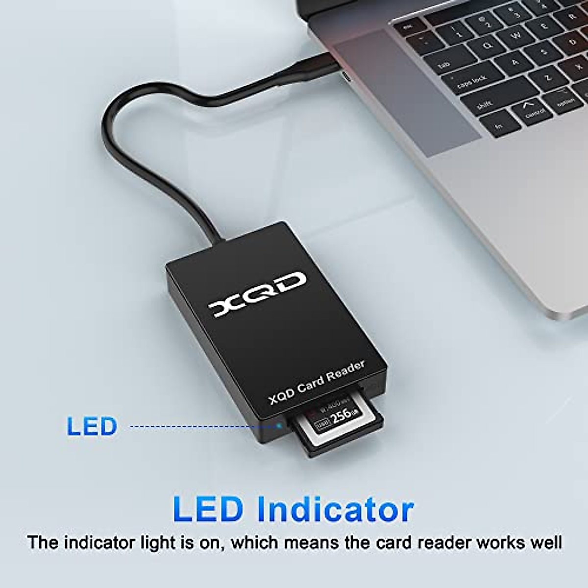 USB C XQD Card Reader, 5Gbps Type C XQD Memory Card Reader Compatible with Sony G/M Series USB Mark XQD Card, Lexar 2933x/1400x USB Mark XQD Card for Android/Windows/Mac OS/Linux/iPhone 16 15