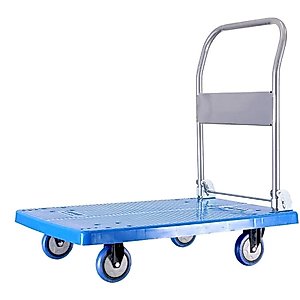 Folding Cart with Wheels, Push Cart Hand Trucks Utility Carts Service Carts Platform Trucks, Foldable Heavy Duty Trolley (Color : 100X60CM)