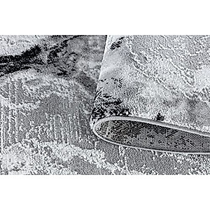 GLORY RUGS Modern Abstract Area Rug 8x10 Grey Black Large Rugs for Home Office Bedroom and Living Room