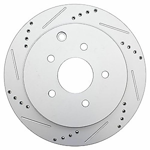 kanbun 2pcs Disc Brake Rotor Set Rear Left Driver and Right Passenger Side Coated Cast Iron Performance Drilled and Slotted 2882970058