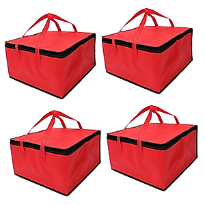 NOLITOY 4pcs Seafood Storage Bag Insulated Grocery Bags Catering Bags Insulated Thermal Food Carrier Hot Bag Insulated Pizza Bag Shopping Portable Non-woven Fabric Takeaway Box