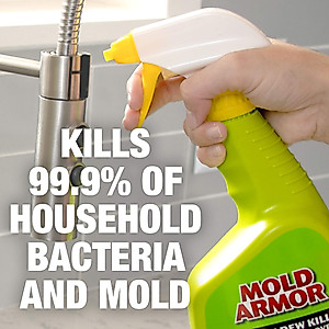 MOLD ARMOR Mold and Mildew Killer + Quick Stain Remover, 32 oz., Trigger Spray Bottle, Eliminates 99.9% of Household Bacteria and Viruses, Ideal Bathroom Mold and Mildew Remover