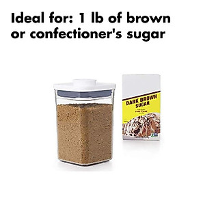 OXO Good Grips POP Container - Airtight Food Storage - Small Square Short 1.1 Qt Ideal for 1 lb of brown sugar or confectioner's sugar