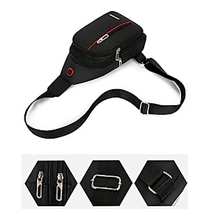 Small Sling Compact Crossbody Bag Chest Shoulder Travel Bag Casual Daypack for Men Women with Earphone Hole Water Resistant (Brown)