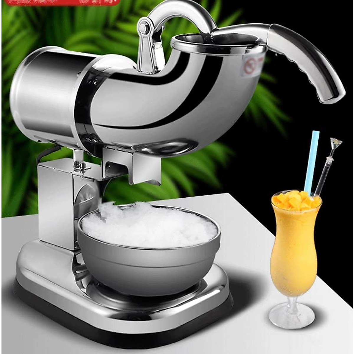 KZHFS Full Stainless Steel Ice Crushers Shavers Electric Ice Smoothies Maker Blender Machine for Coffee Bar Shop