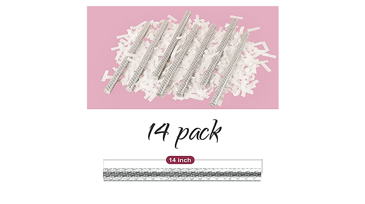 Easy Flick White Confetti Wands 14 Pack for Weddings & Parties