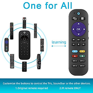 Neuronmart Remote for Xbox One, Xbox One S, Xbox One X with TV Control, Soundbar Control by 7 More Learning Programmable Buttons. One for All Devices Xbox One Series X/S, Xbox One, TVs, Sound bar
