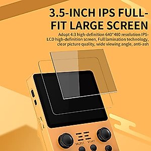 Portable Retro Handheld Games Console,3.5 Inch IPS Retro Console Open Source Classic Emulator Gaming Console,for Kids Xmas Gift-A