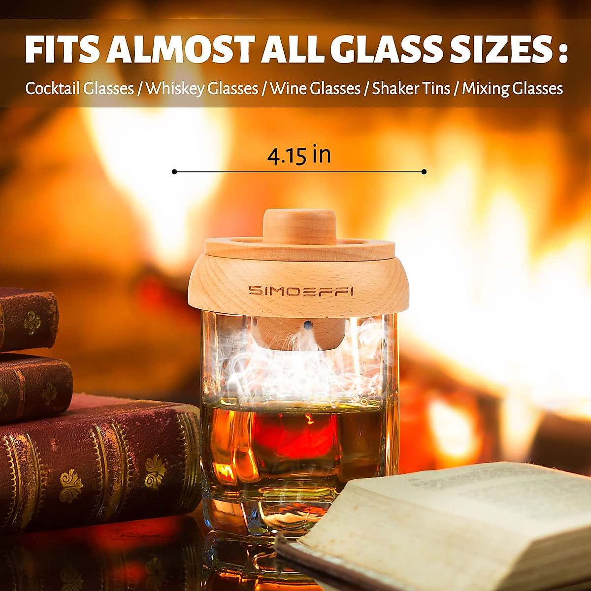 Cocktail Smoker Kit, Old Fashioned Smoker Kit for Bourbon Whiskey Drink, with 4 Different Flavor Wood Smoker Chips, Vodka/Gin/Tequila/Rum Liquor Smoker kit Gifts for Men