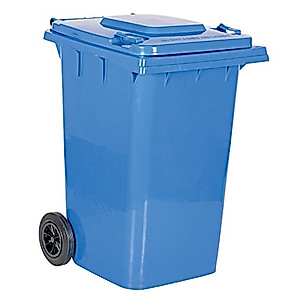 TH-95-BLU Trash Can, Polyethylene, 28-1/4" Width, 44-1/2" Height, 34" Depth, 95 gallon Capacity, Blue
