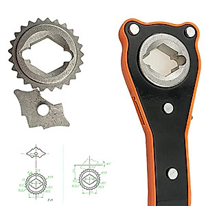 Fengyueke 2 In 1 Auto Labor-saving Jack Ratchet Wrench, Scissor Jack Garage Tire Wheel Lug Wrench Handle, Dual-purpose Car Spare Tire Wrench Hand Repair Tool