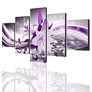 YongArt Abstract Light Purple Flower Poster - Blush Purple Floral Canvas Wall Art Over Bed Painting Wall Decor, Bedroom Wall Decor, Orchid Picture Artwork, Office Decor Art Picture (F,40x20inch)