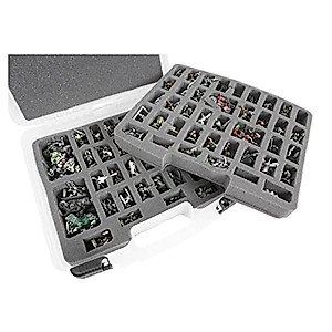 Case Club 82+ Miniature Figurine Hard Shell Carrying Case - Fits Warhammer 40k, DND, Battletech, Citadel & More! This Tabletop Army Travel & Storage Case Will Organize Your D&D and Warhammer 40k Set