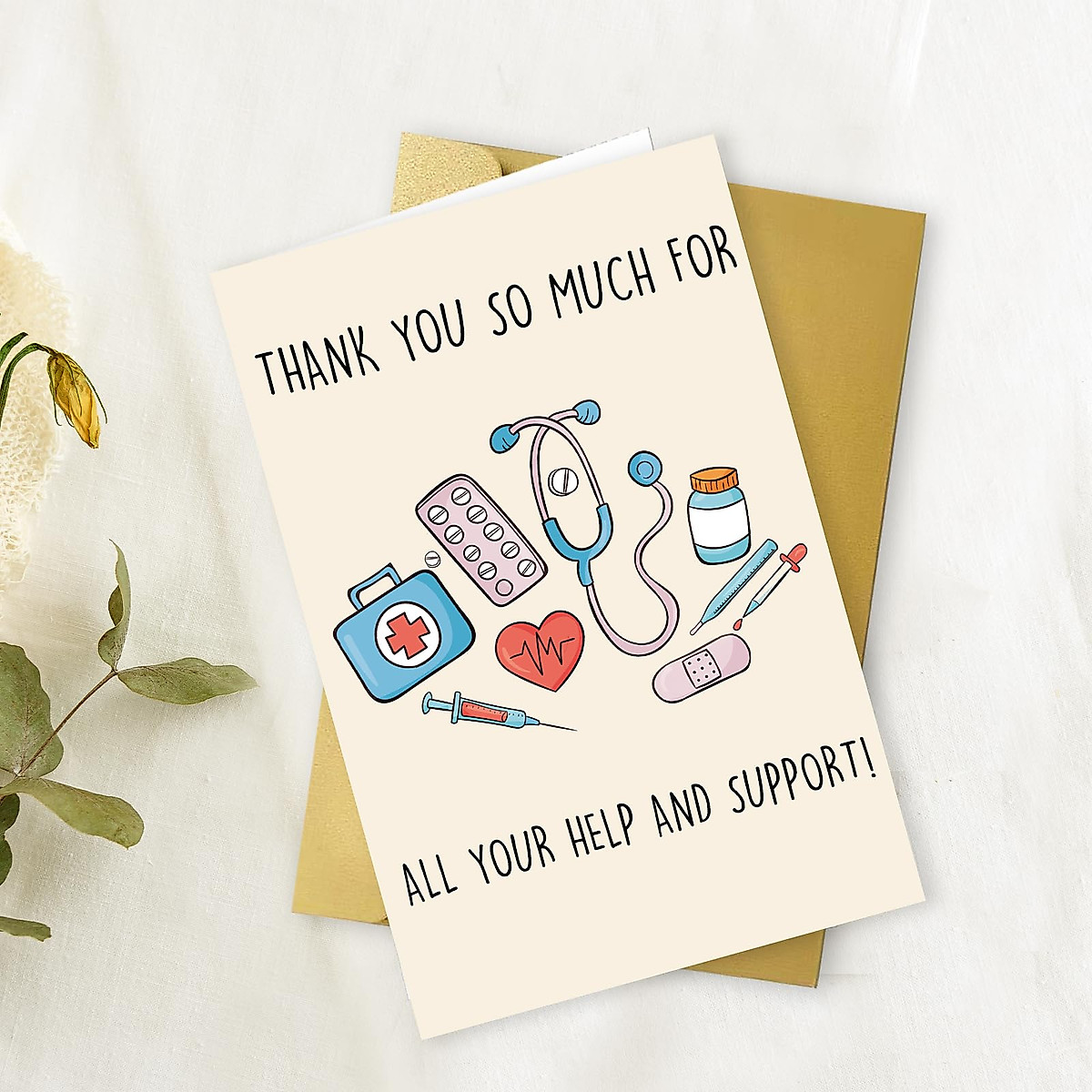 OJsensai Funny Thank You Card for Doctor Nurse, Cute Nursing Preceptor Gifts, Medical Staff Appreciation, Doctor Day for Him her
