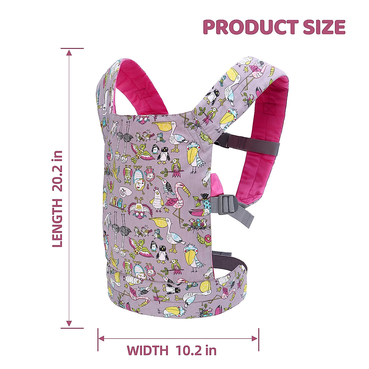 Baby Doll Carrier Front and Back Baby Doll Accessories Backpack Kid Toddlers Play Toy Baby Carriers for Babydoll Pretend with Adjustable Straps for Little Girls (Orange Swan)