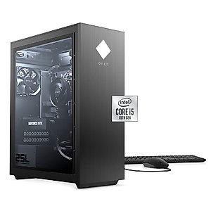 HP 2021 Omen Gaming Desktop, Intel Core i5-10400 6-Core Processor, NVIDIA GeForce GTX 1660 Super, 16GB RAM, 512GB SSD + 1TB HDD, HDMI, DisplayPort, DVI, Wi-Fi, Windows 10 Home, KKE Mousepad