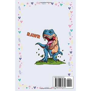 Azrael: Personalized Dinosaur Rawr T-Rex Notebook For Boy With Name, 6 x 9 inches 110 Pages.