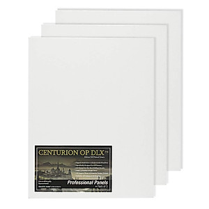 Centurion Deluxe Professional Oil Primed Linen Canvas Panels 3-Pack - OP Enhanced Primed Oil Canvas Panels for Painting, Artists, Oils, Alkyds, & More! - 14x18"