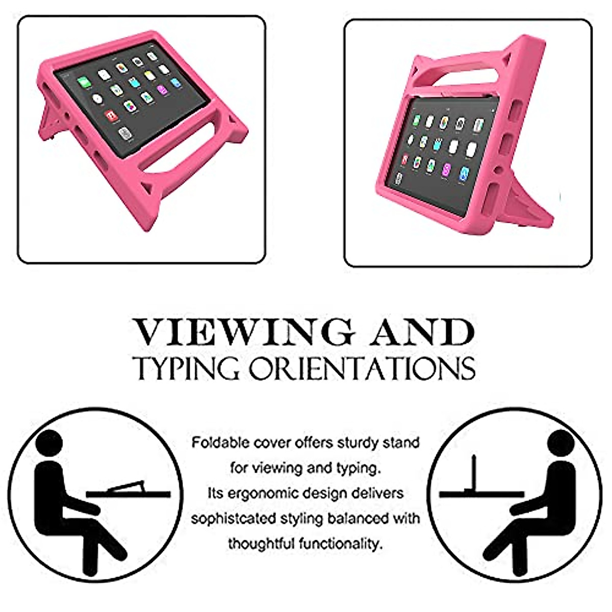 Fire HD 10 Tablet Case for Kids(11th Generation, 2021 Release)-SHREBORN Kids Friendly Shockproof Cover with Handle Stand for All-New Amazon Kindle Fire HD 10 Plus & 10 Kids Pro Tablets-Pink