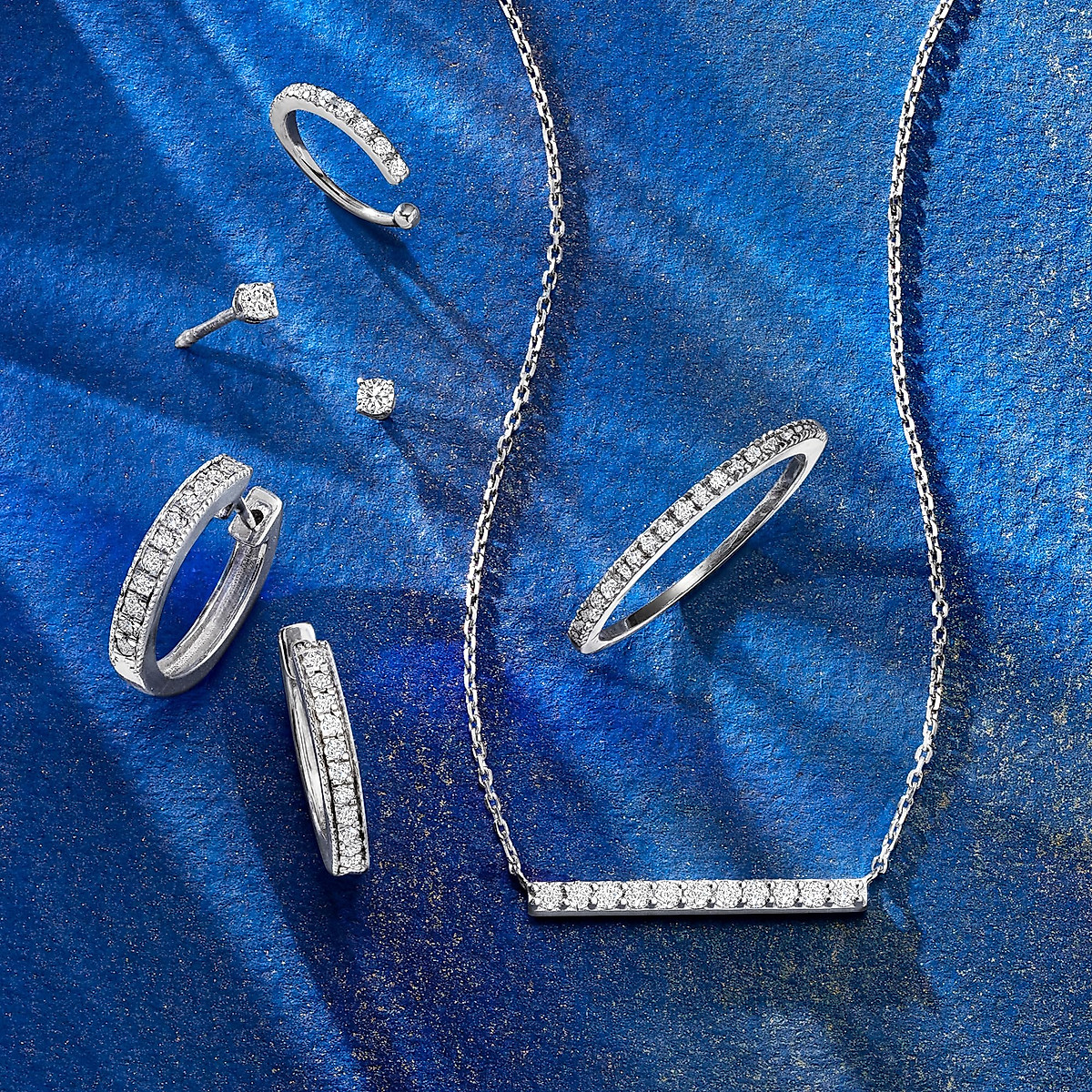 RS Pure by Ross-Simons 0.25 ct. t.w. Diamond Bar Necklace in Sterling Silver. 16 inches