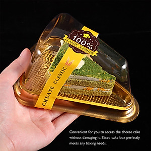 Zerodeko 50pcs Boxes Triangular Cake Box Disposable Cake Containers with Lids Mini Cheesecake Containers Chocolate Boxes Sandwich Sealing Container Cupcake Carrier Takeaway Box A03 Food Pvc