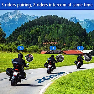 FreedConn TCOM-VB Motorcycle Helmet Bluetooth Intercom Headset Communication Systems Kit, for 2 or 3 Riders, FM Radio/Mobile phone/MP3/GPS Connective/Range 800m / Handsfree (1 Set)