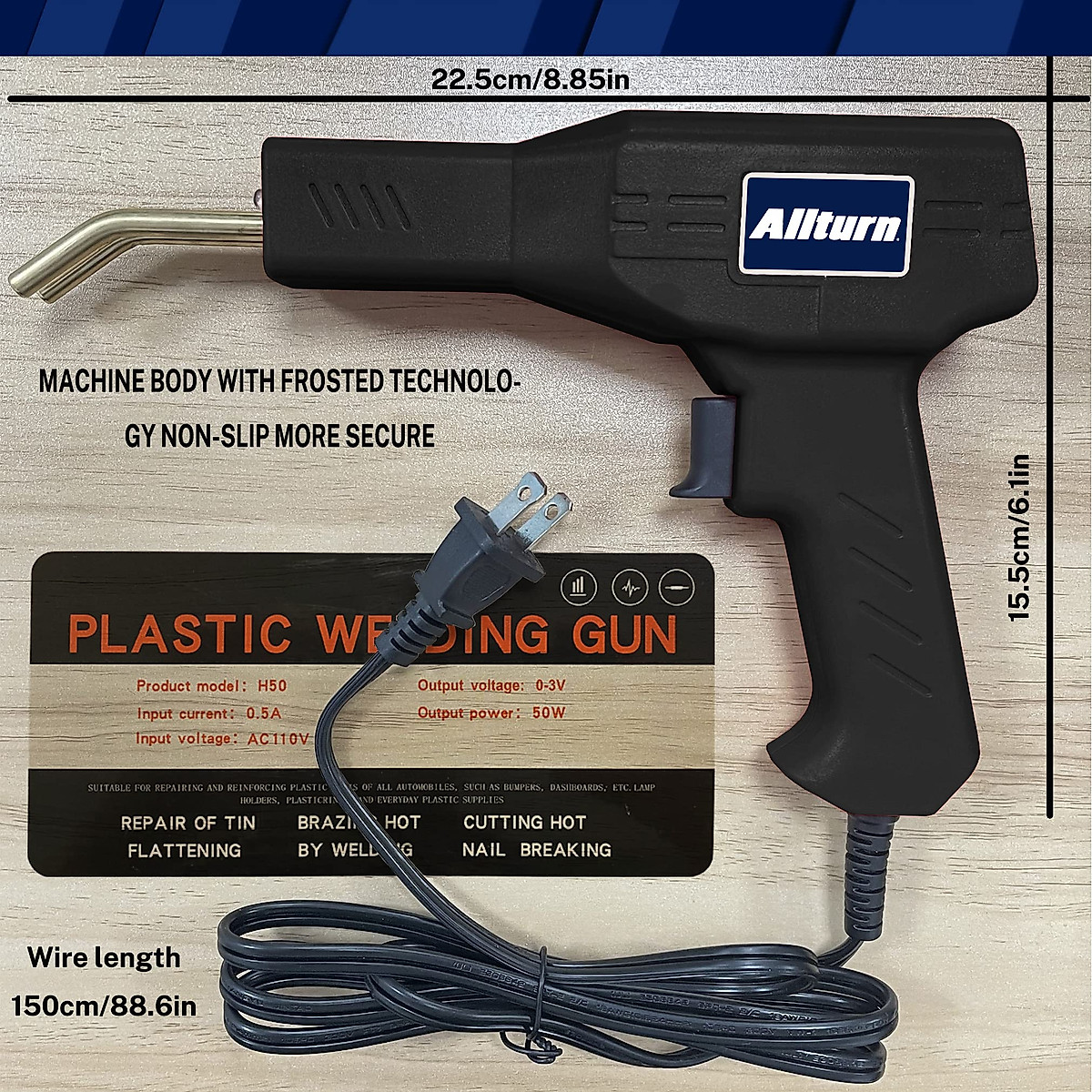 Allturn Plastic Welder,Plastic Welding Kit,Hot Staples for Car Bumper Repair and Plastic Products DIY Welding.(Red)