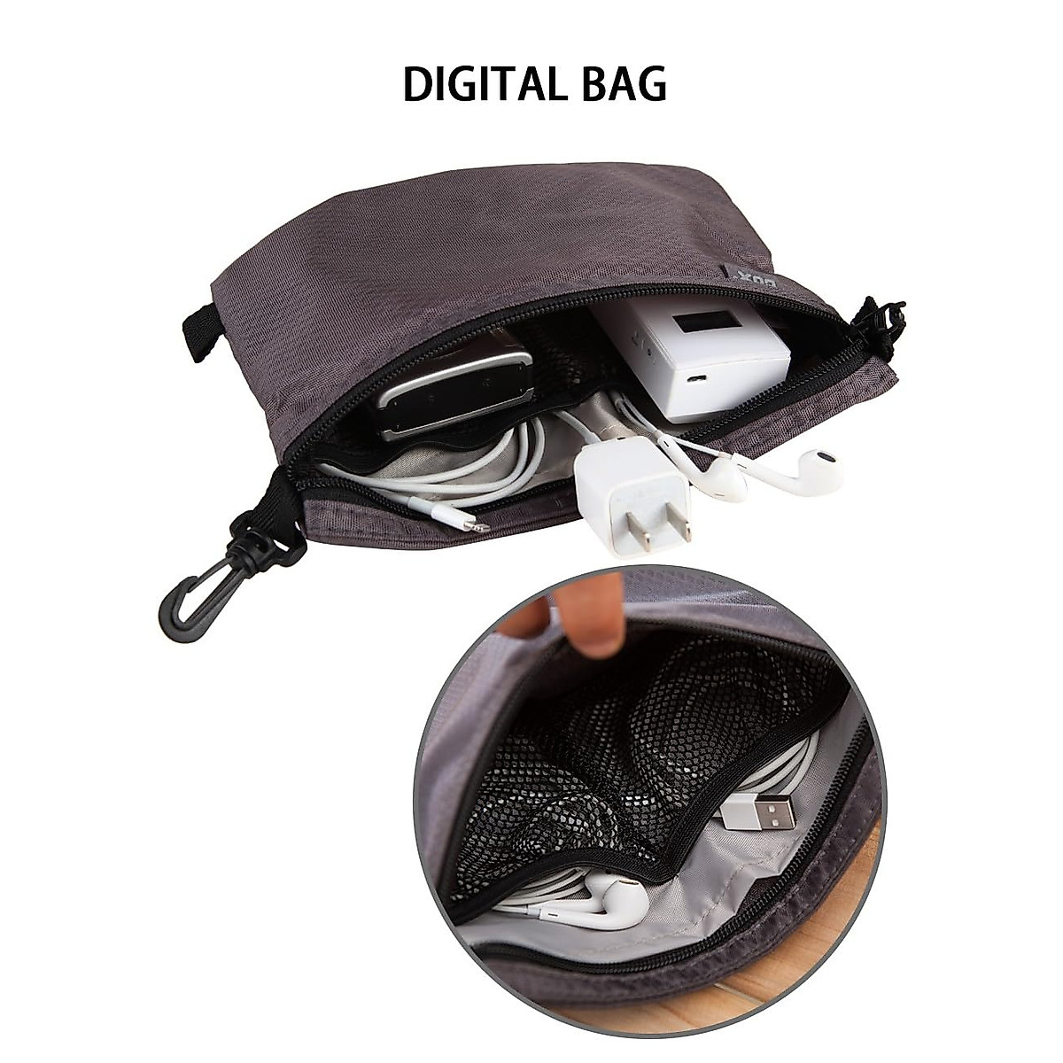 GOX Small Toiletry Bag for Men Bulk Cosmetic Bag Dopp Kit Carry On Zipper Pouch Organization Nylon Packing Sack Waterproof(Grey)