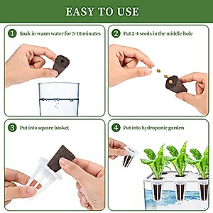 Grow Sponges, Seed Starter Pods Root Growth Sponges Eco-Friendly PH Balanced Square Sponges Replacement Compatible with QYO, LYKO, iDOO IG201Hydroponic Growing System, 50 Pack