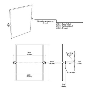 Gatco 4129S Tavern Rectangle Mirror, Polished Nickel 31.5 Inch