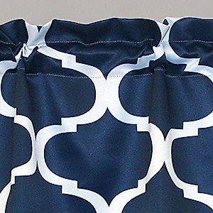 Lush Decor, Navy Geo Valance, 18 x 52, 18 in x 52